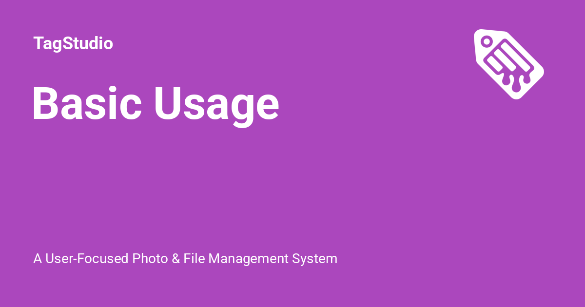 Basic Usage - TagStudio